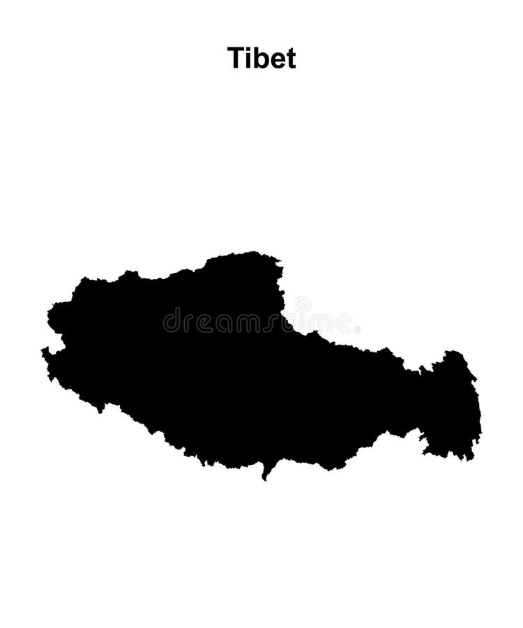 Tibet outline map stock vector. Illustration of xizang - 360352285