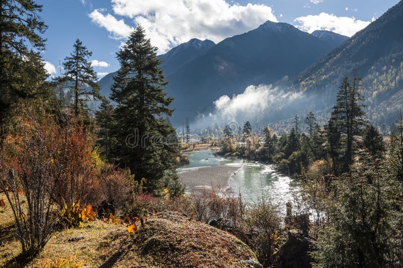 Tibet scenery stock photo. Image of majestic, hill, grass - 46681122