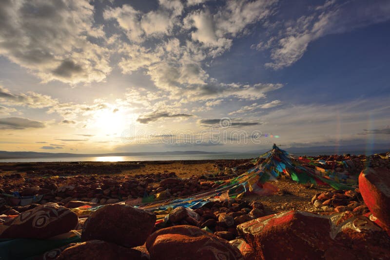 Tibet in the setting sun stock image. Image of purity - 78748411