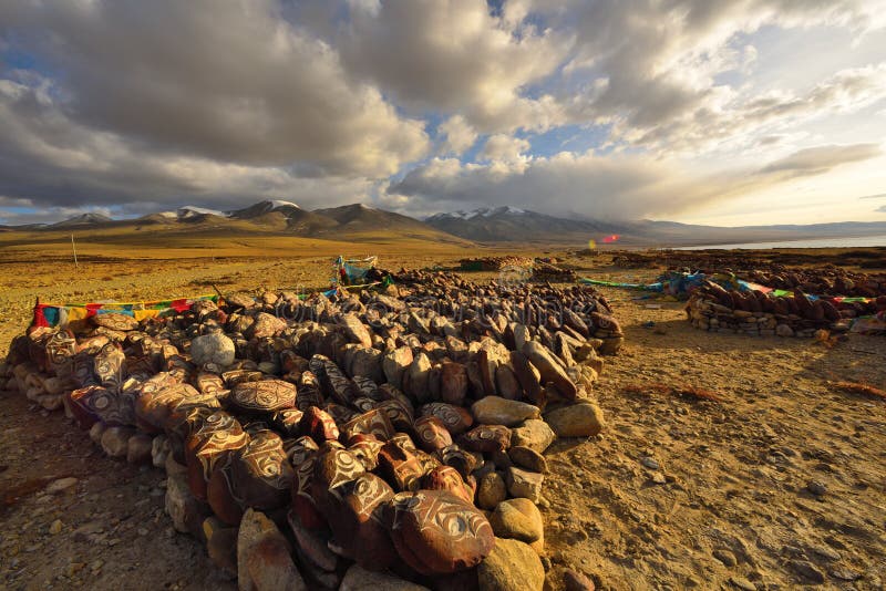 Tibet in the setting sun stock photo. Image of purity - 78749834