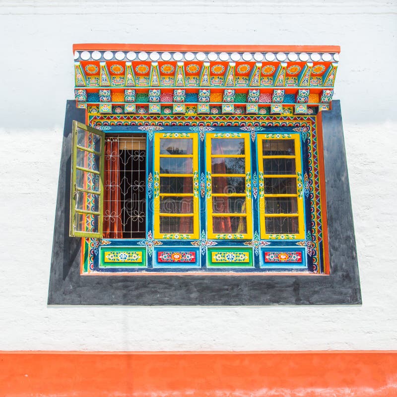 Tibet Window Style in Sikkim, India Stock Image - Image of lasa ...