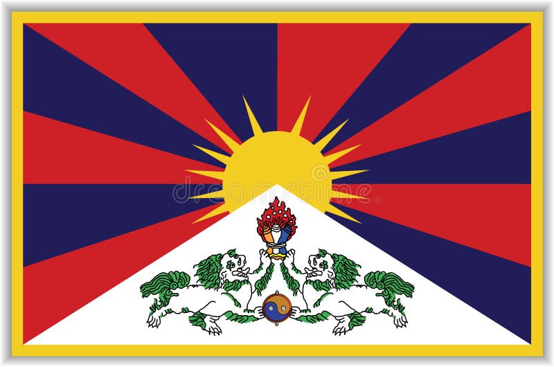 Tibetan flag in vector stock vector. Illustration of tibet - 87816534