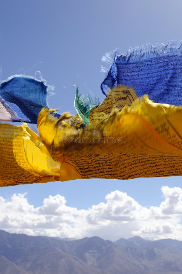 Tibetan Prayer Flags in Lhasa Stock Image - Image of vicinity, flag ...