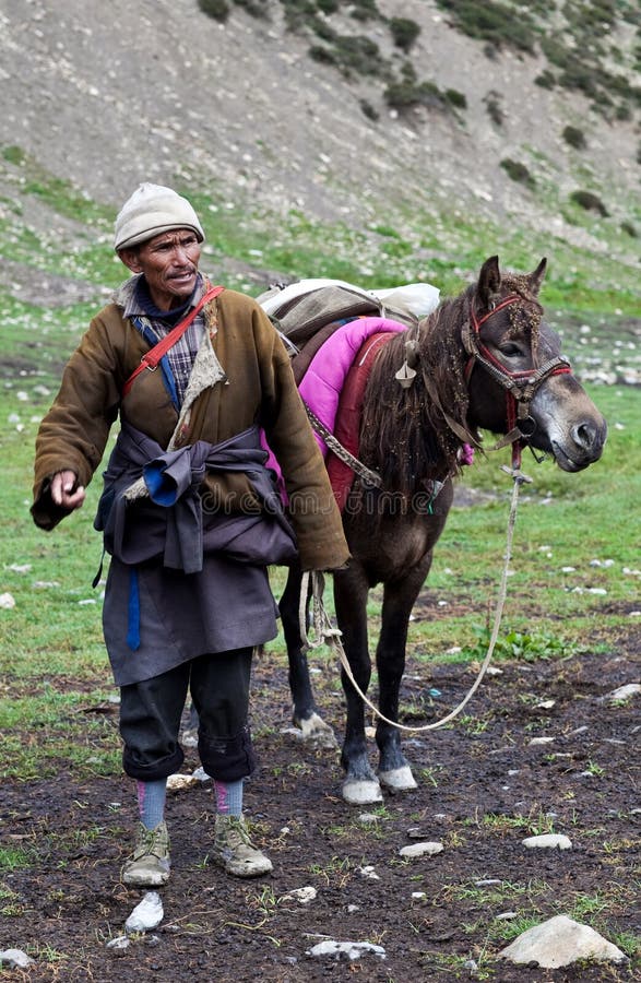 Tibetan herdsman editorial photography. Image of nepalese - 23894477