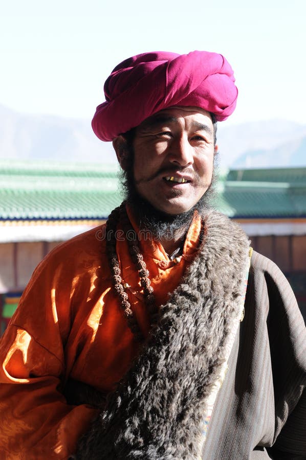 Tibetan man editorial stock image. Image of local, woman - 18375924