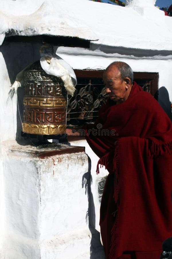 Tibetan monk editorial stock image. Image of boudnath - 18420589