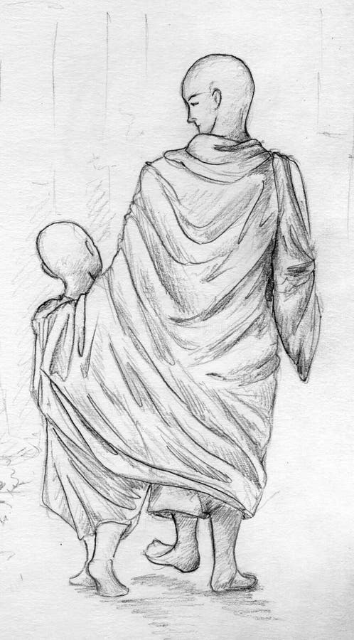 Tibetan monks stock illustration. Illustration of teenager - 23728375