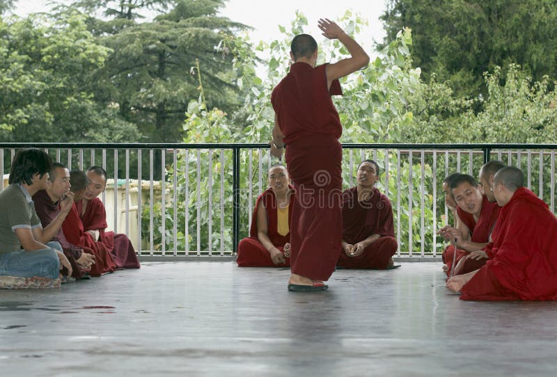 Mcleod Ganj, Dharamsala, India, Tibetan Buddhist Monks Debating at ...