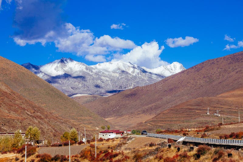 Tibetan mountains stock photo. Image of forest, landscape - 88483040