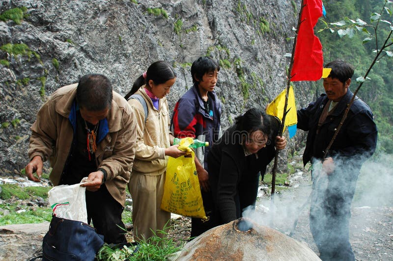 Tibetan pilgrims editorial stock photo. Image of colorful - 14468578