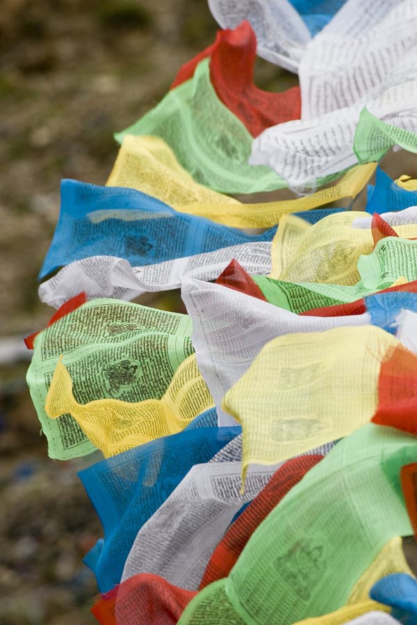 Tibetan Prayer Flags in Lhasa Stock Image - Image of vicinity, flag ...