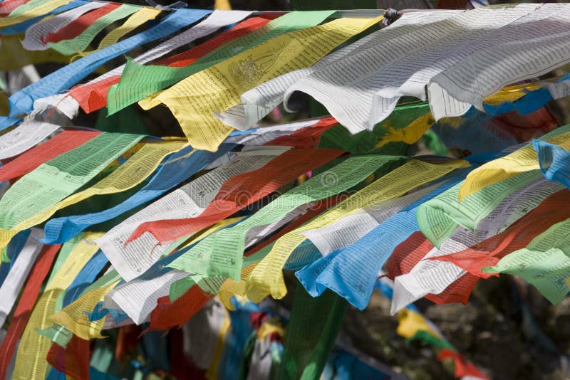 Tibetan Prayer Flags in Lhasa Stock Image - Image of vicinity, flag ...