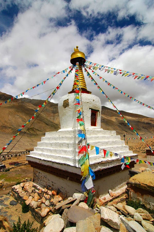 Tibetan Stupa stock photo. Image of stupa, clouds, tibet - 1046554