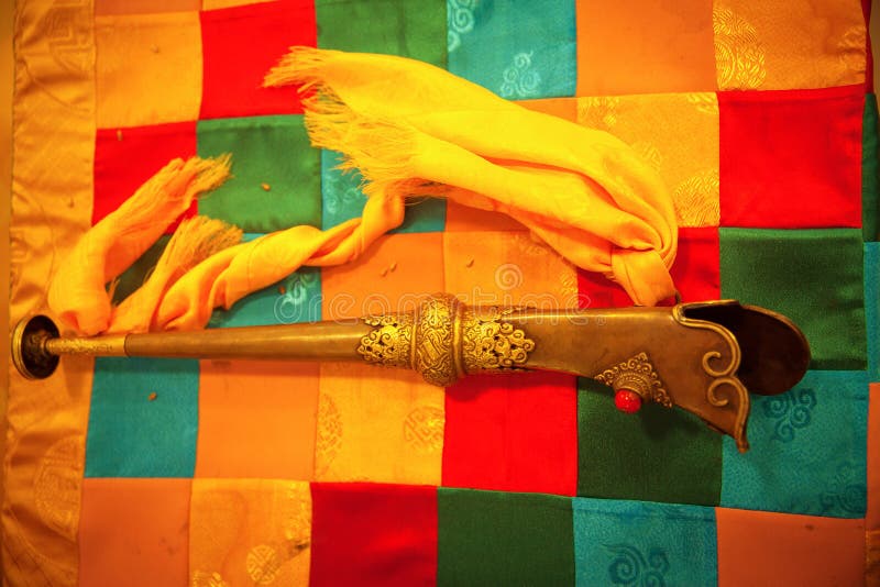 Tibetan Trumpet Rkang-gling. Stock Photo - Image of trumpet, shamanism ...