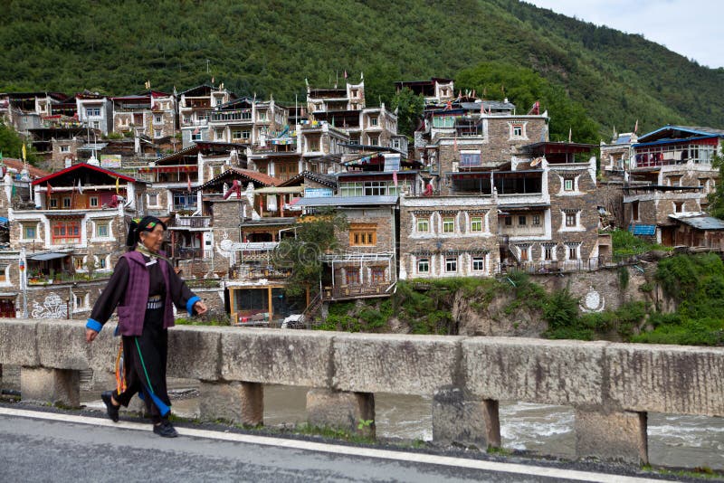 Tibetan Village in Sichuan,China Editorial Image - Image of scenery ...