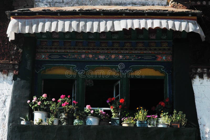Tibetan window stock image. Image of black, detail, blue - 12692897