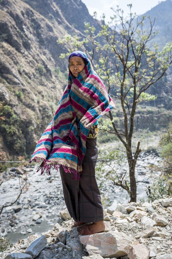 Tibetan Woman in Himalaya Mountains Editorial Image - Image of ...