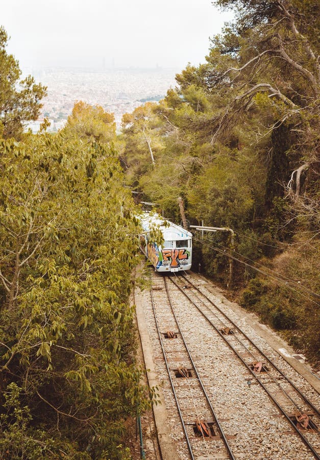Tibidabo Funicular in Barcelona, Catalonia, Spain Editorial Image ...