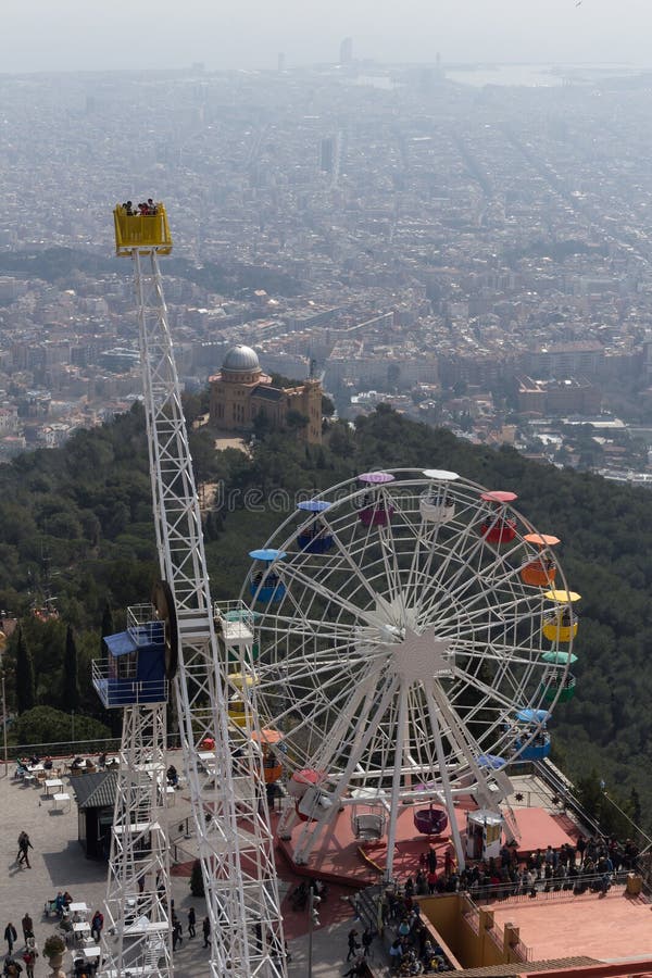 Tibidabo Mountain in Barcelona Spain Stock Photo - Image of city ...