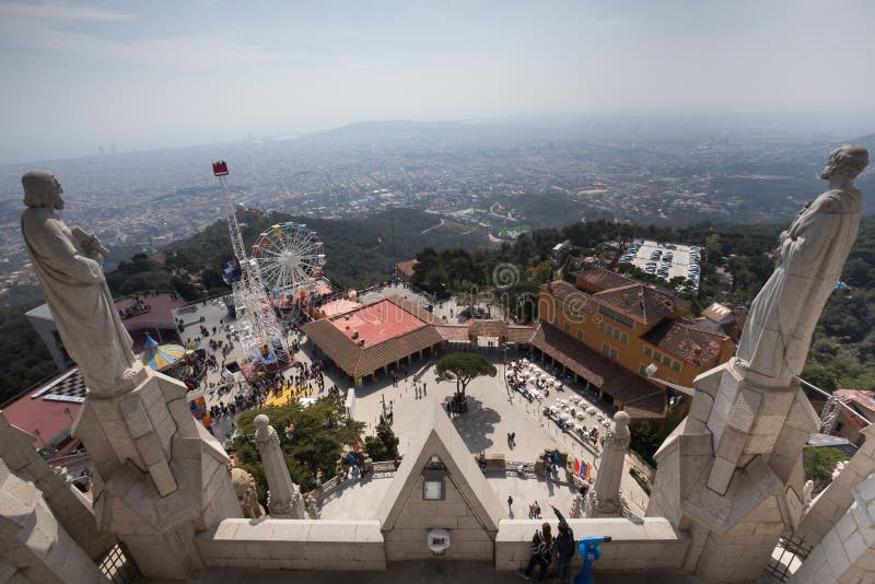 Tibidabo Mountain in Barcelona Spain Stock Photo - Image of city ...