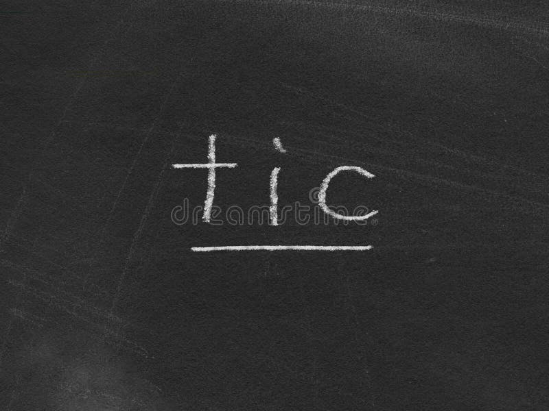Tic concept word stock photo. Image of education, chalkboard - 328270002