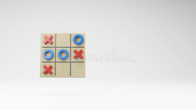 Tic-Tac-Toe Game Board Spinning on Studio Light Gray Background Stock ...
