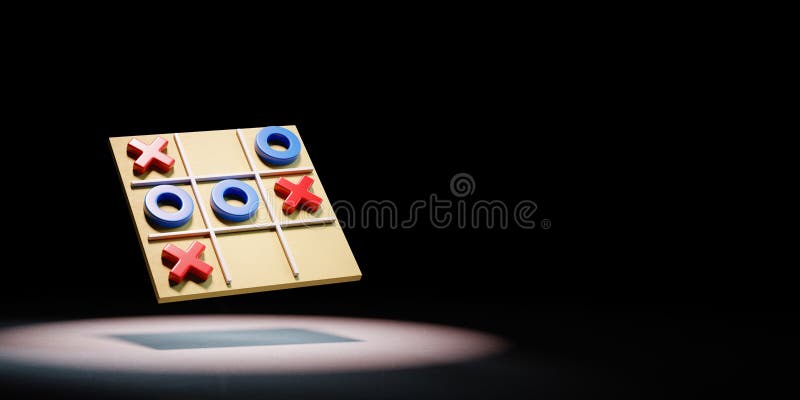 Tic-Tac-Toe Game Board Spotlighted on Black Background Stock ...