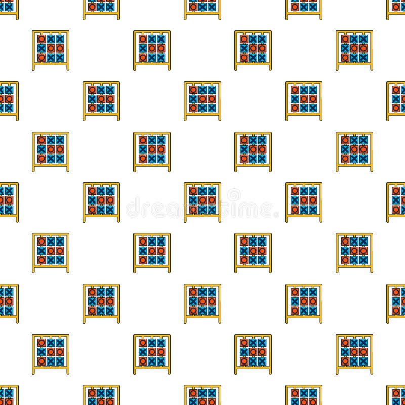 Tic Tac Toe Game Pattern Seamless Stock Vector - Illustration of ...