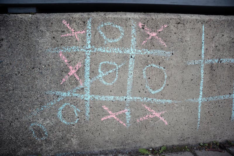 Tic Tac Toe Game Played with Extra Mark Outside the Grid Stock Image ...