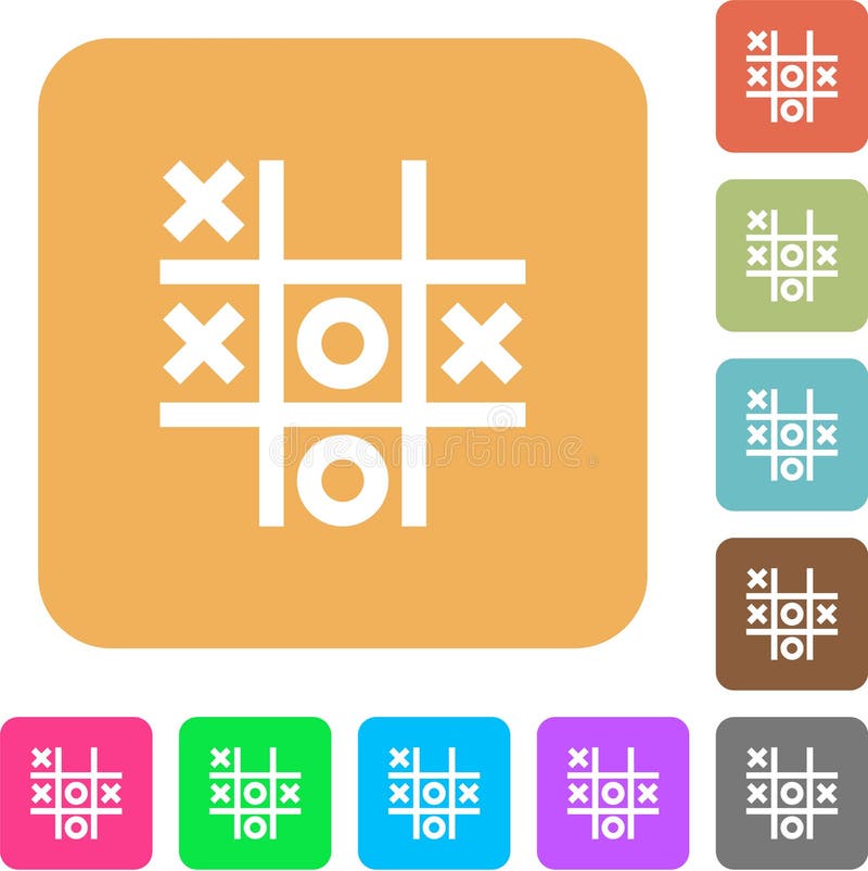 Tic Tac Toe Game Rounded Square Flat Icons Stock Vector - Illustration ... Tic Tac Toe Game Rounded Square Flat Icons Stock Vector - Illustration ...