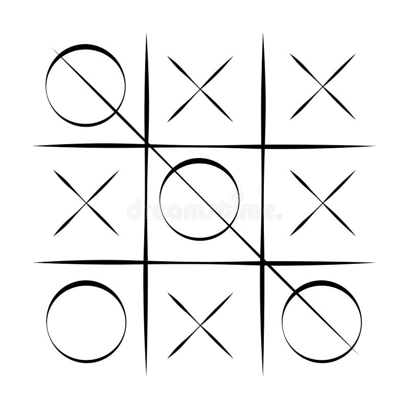 Tic-tac-toe Game Sign Icon, Hand-drawn. Vector Illustration Eps 10 ...