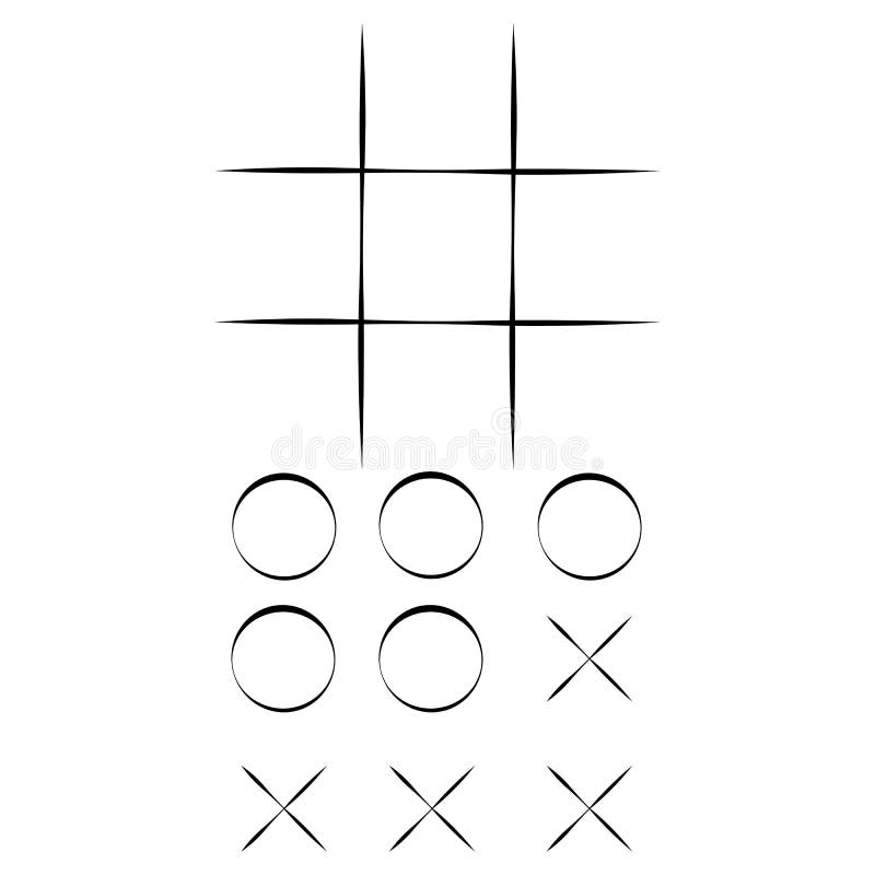 Tic-tac-toe Game Sign Icon, Hand-drawn. Vector Illustration Eps 10 ...