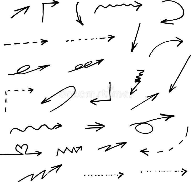 Hand Drawn Black Marker Arrows Stock Vector - Illustration of design ...
