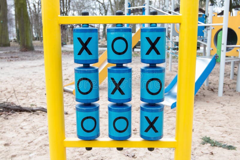 Tic Tac Toe on the Playground Stock Photo - Image of competition, board ...