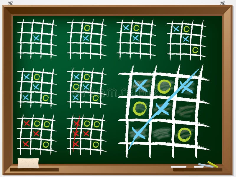 Tic Tac Toe Variations on Chalkboard Stock Vector - Illustration of ...