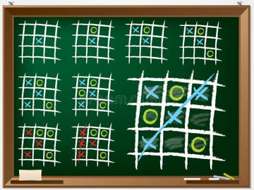 Tic Tac Toe Variations on Chalkboard Stock Vector - Illustration of ...