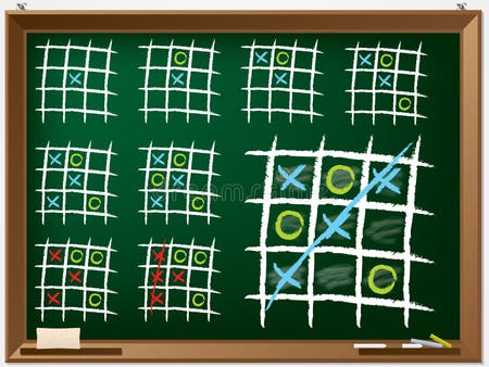 Tic Tac Toe Variations on Chalkboard Stock Vector - Illustration of ...