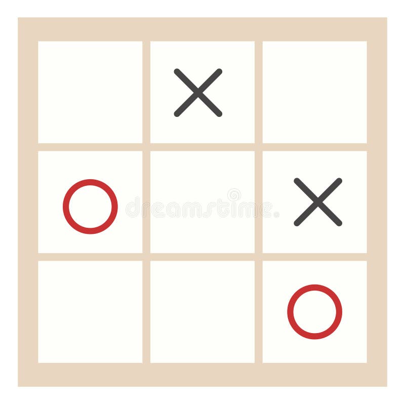 Tic Tac Toe Vector Flat Illustration Stock Vector - Illustration of ...