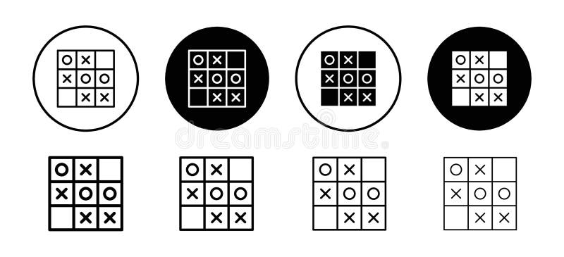 Tic Tac Toe Vector Icon Set Collection. Tic Tac Toe Outline Flat Icon ...