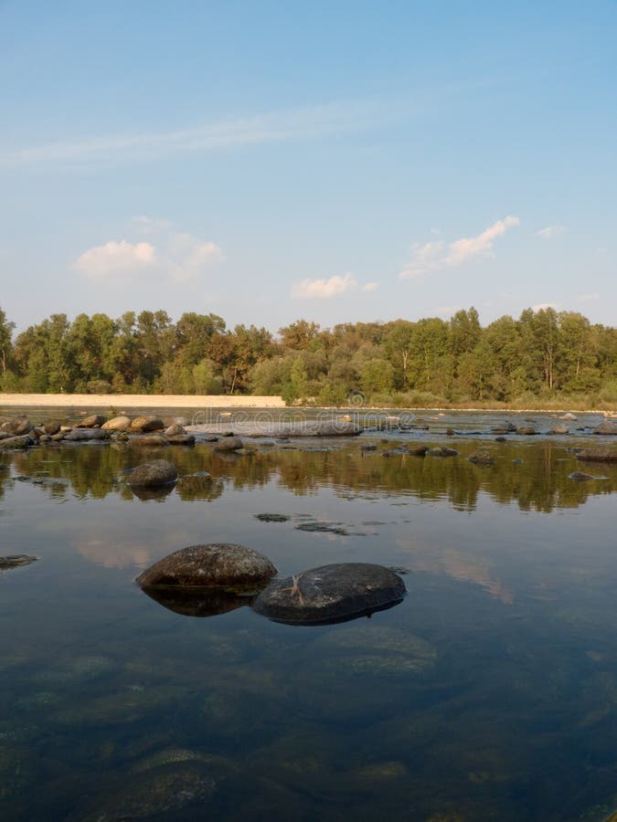 Ticino River stock image. Image of park, water, vertical - 26651739