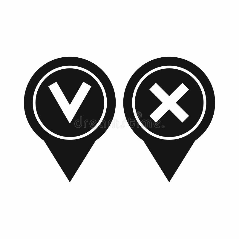 Tick Affirmative and Negative Icon, Simple Style Stock Vector ...