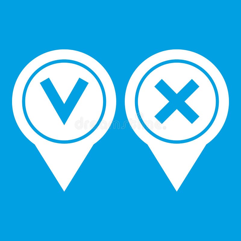 Tick Affirmative and Negative Icon Blue Vector Isolated Stock Vector ...
