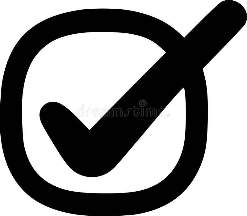 Tick - Black and White Vector Illustration Stock Vector - Illustration ...