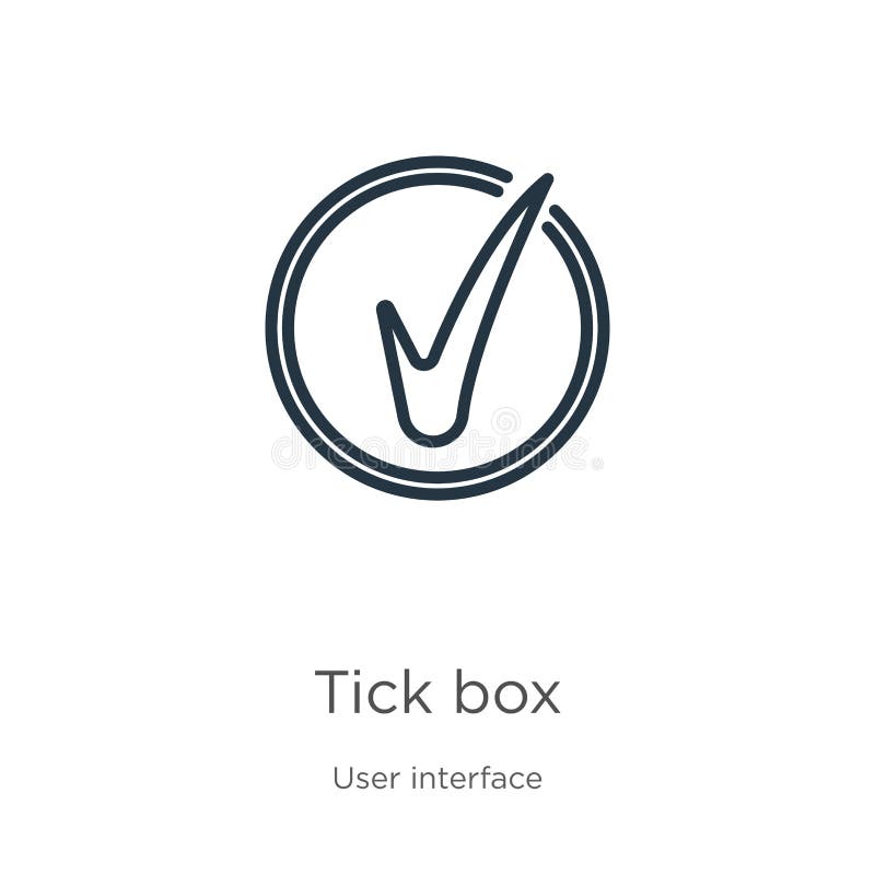 Tick Box Icon. Thin Linear Tick Box Outline Icon Isolated on White ...