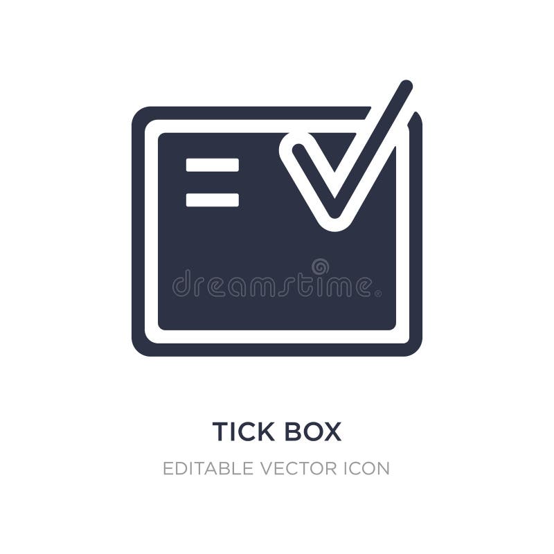 Tick Box Icon on White Background. Simple Element Illustration from UI ...