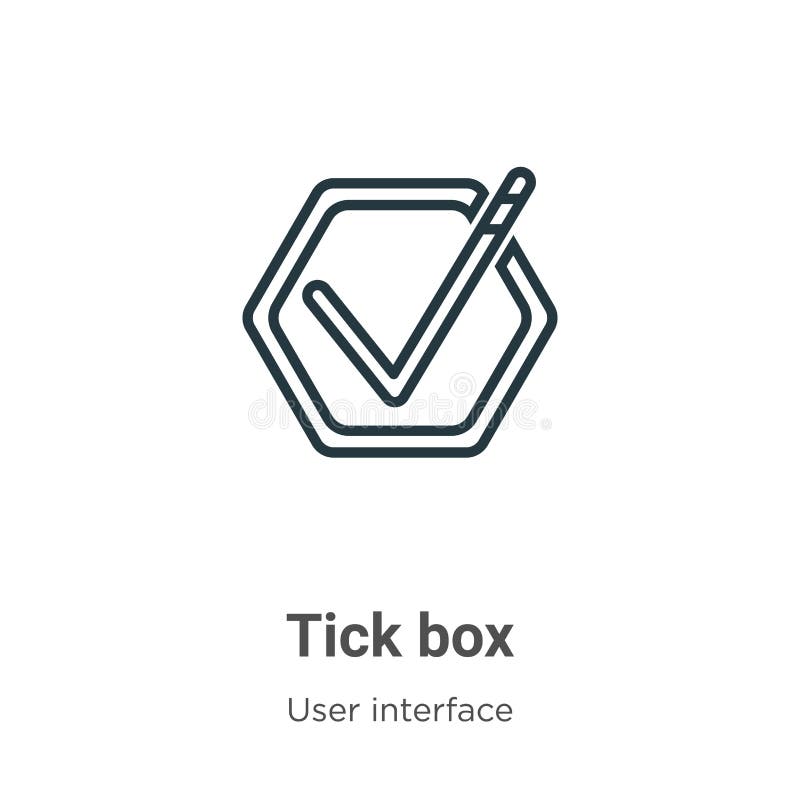 Tick Box Outline Vector Icon. Thin Line Black Tick Box Icon, Flat ...