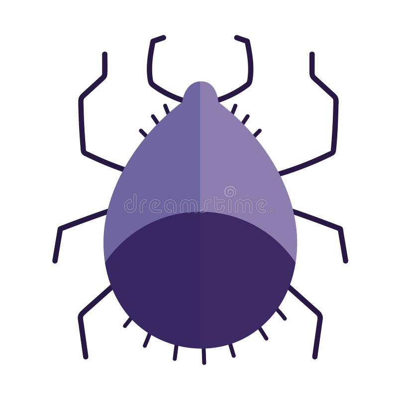 Tick Bug Animal in Cartoon Flat Icon Style Stock Vector - Illustration ...
