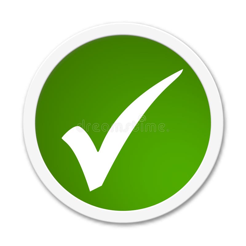 Tick Button verde ilustração stock. Ilustração de sinal - 106730099