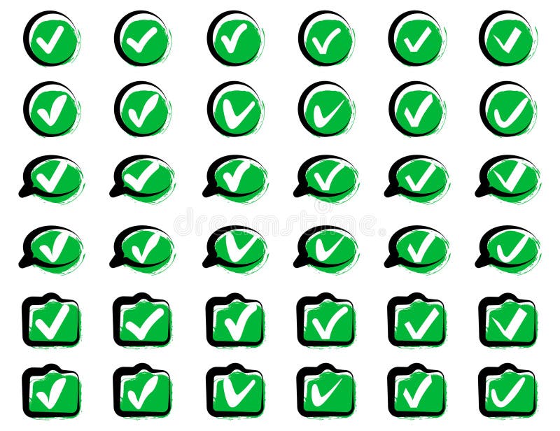 Tick or Check Bundle Icon Collection in Green. Accept or Approved ...