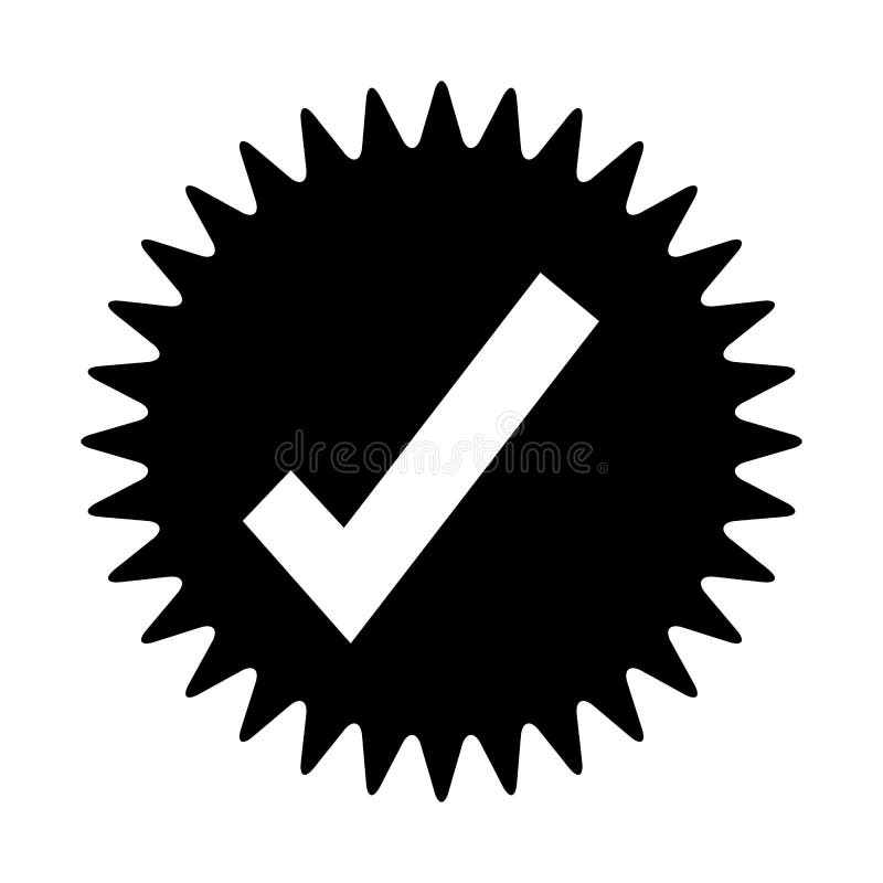 Tick or Check Label or Emblem Icon Image Stock Vector - Illustration of ...